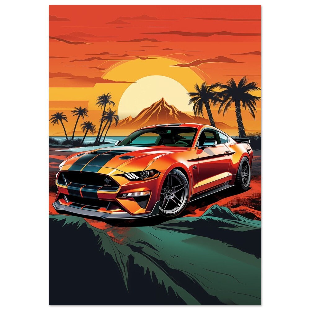 Ford Mustang Poster - Classic Car Art Print - Automotive Wall Decor - Etsy