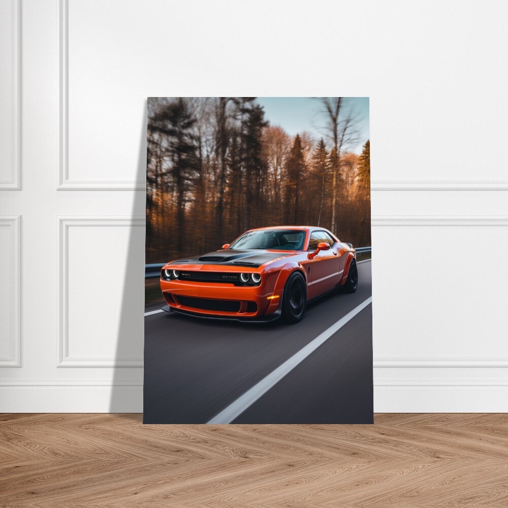 Dodge Challenger Hellcat Poster - Muscle Car Art Print - Auto ...
