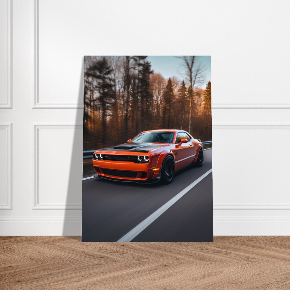 Dodge Challenger Hellcat Poster - Muscle Car Art Print - Auto ...