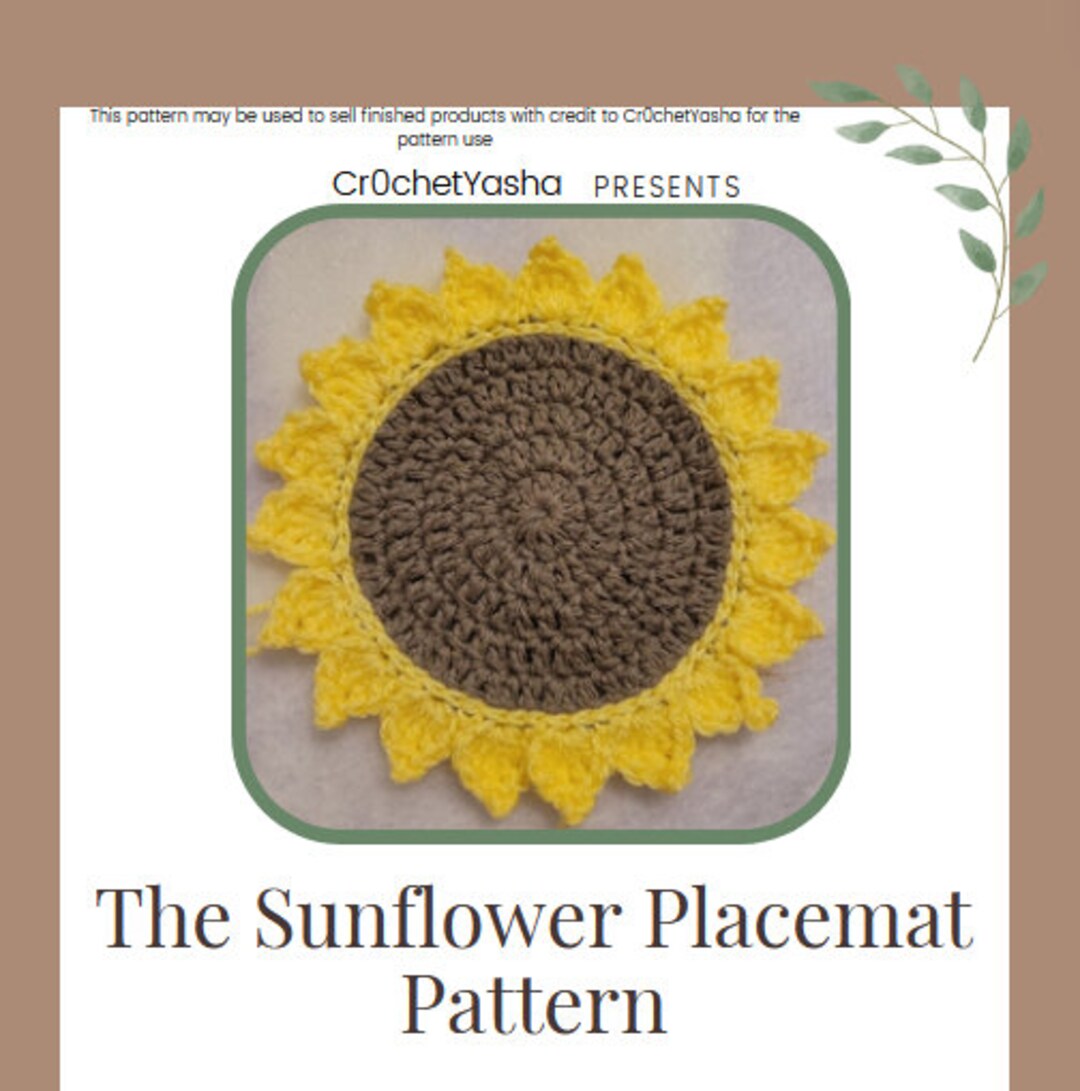 Sunflower Placemat - [crochet PATTERN] Beginner Friendly [PDF File ...