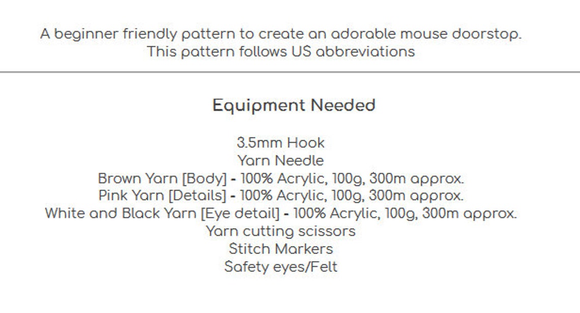 Crochet PATTERN - Mouse Doorstop [beginner Friendly] PDF File [garden ...