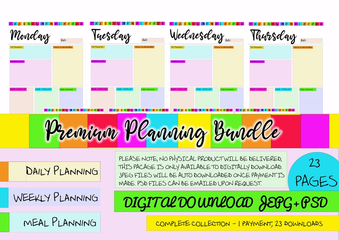 The Ultimate BUSY MOM Rainbow Planning Bundle - Etsy