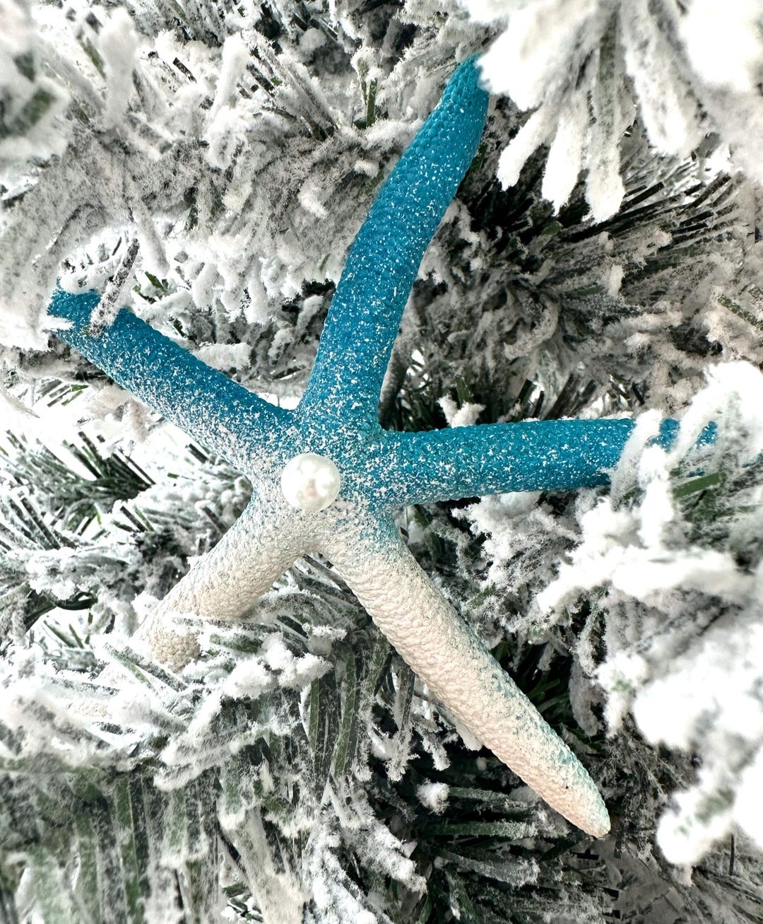 Sea Star Starfish Painted Christmas Ornament - Single Ornament W/faux ...