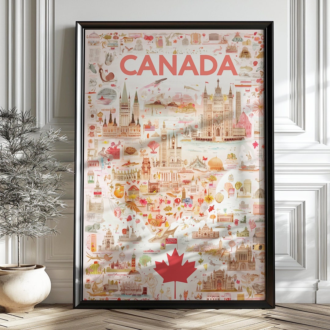 Enchanting Canada Collage Wall Art Print Vintage Canadian Architecture ...