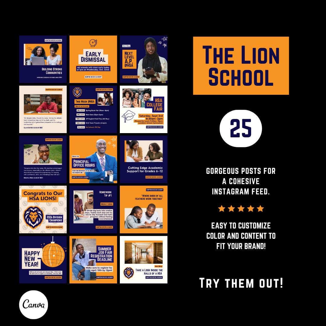 The Lion School Class Dojo & Canva Website Templates for Educators - Etsy