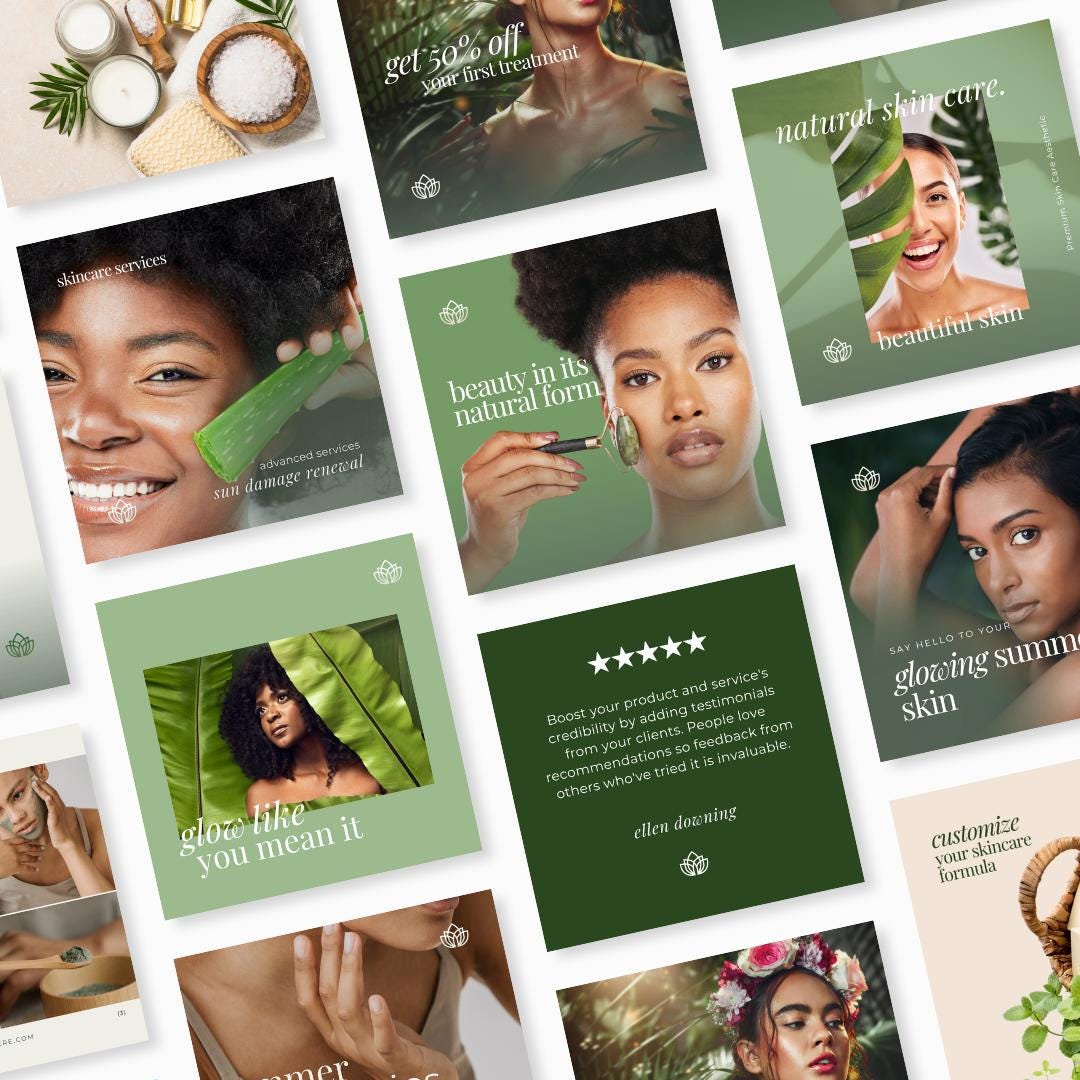 Natural Green Wellness | Canva Website & Social Media Templates for ...