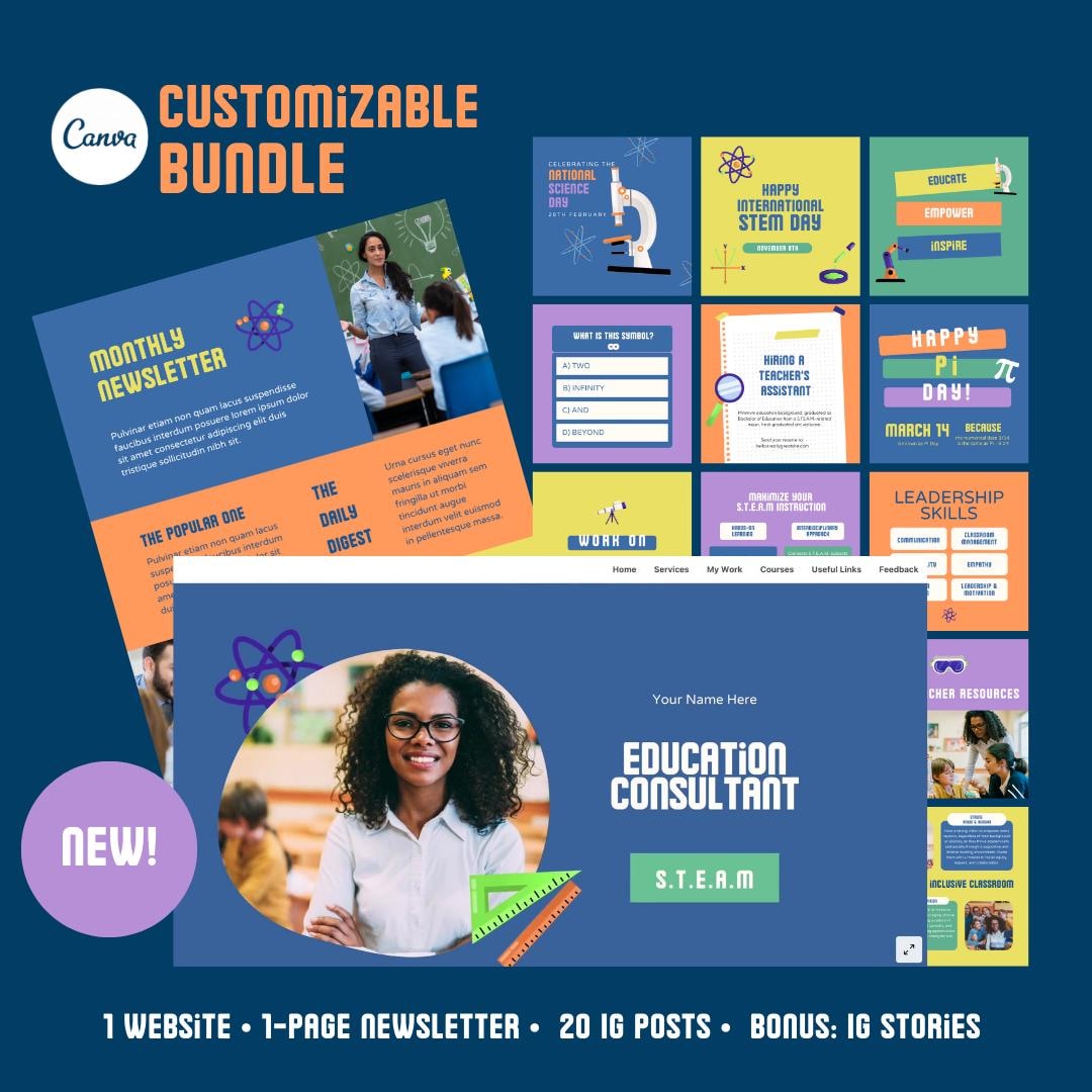 S.T.E.A.M. Life Educator Toolkit | Canva Website & Social Media ...