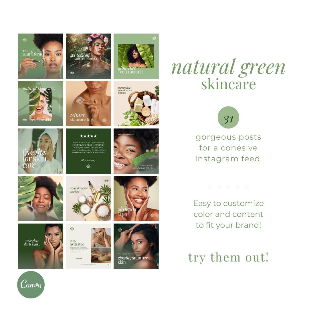 Natural Green Wellness | Canva Website & Social Media Templates for ...