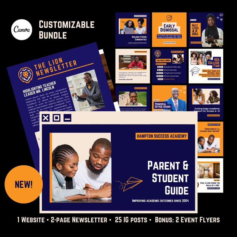 The Lion School Class Dojo & Canva Website Templates for Educators - Etsy