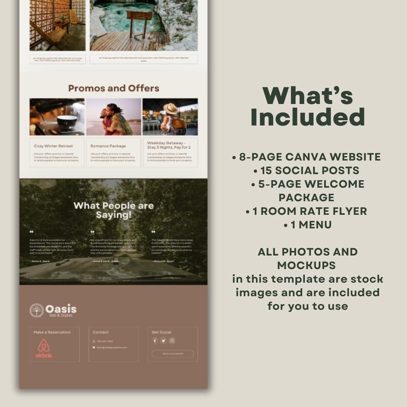 Oasis Hospitality Brand | Canva Website & Social Media Templates for ...