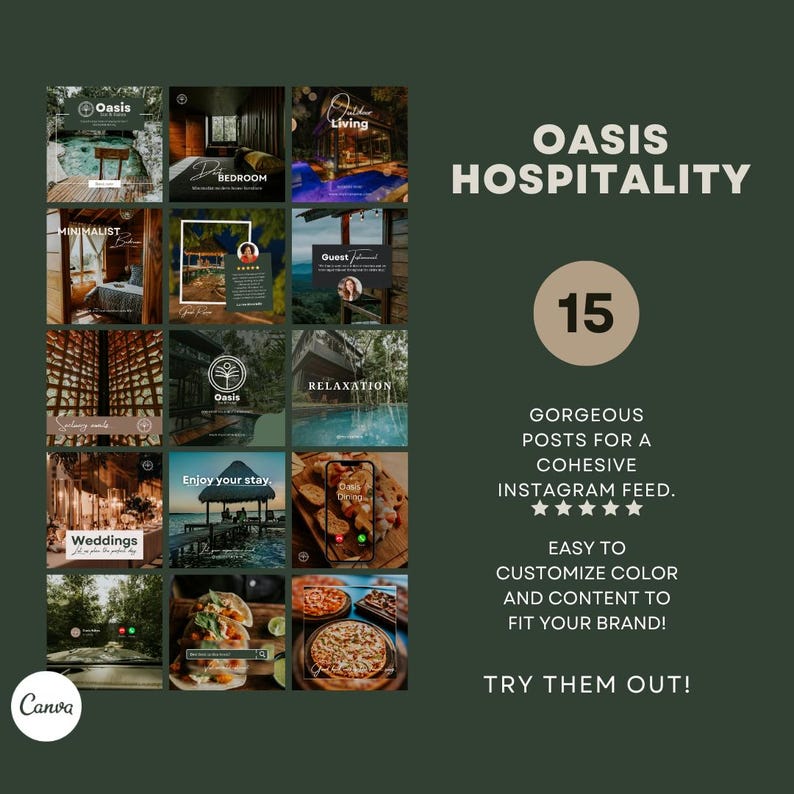 Oasis Hospitality Brand | Canva Website & Social Media Templates for ...