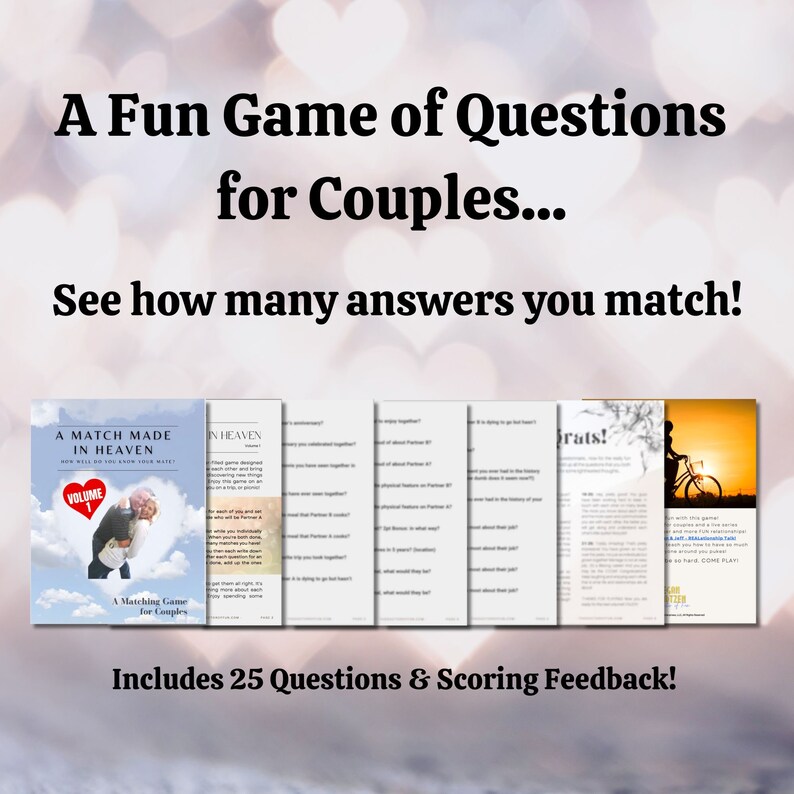 Match Made in Heaven - Printable Questions Game for Couples ...