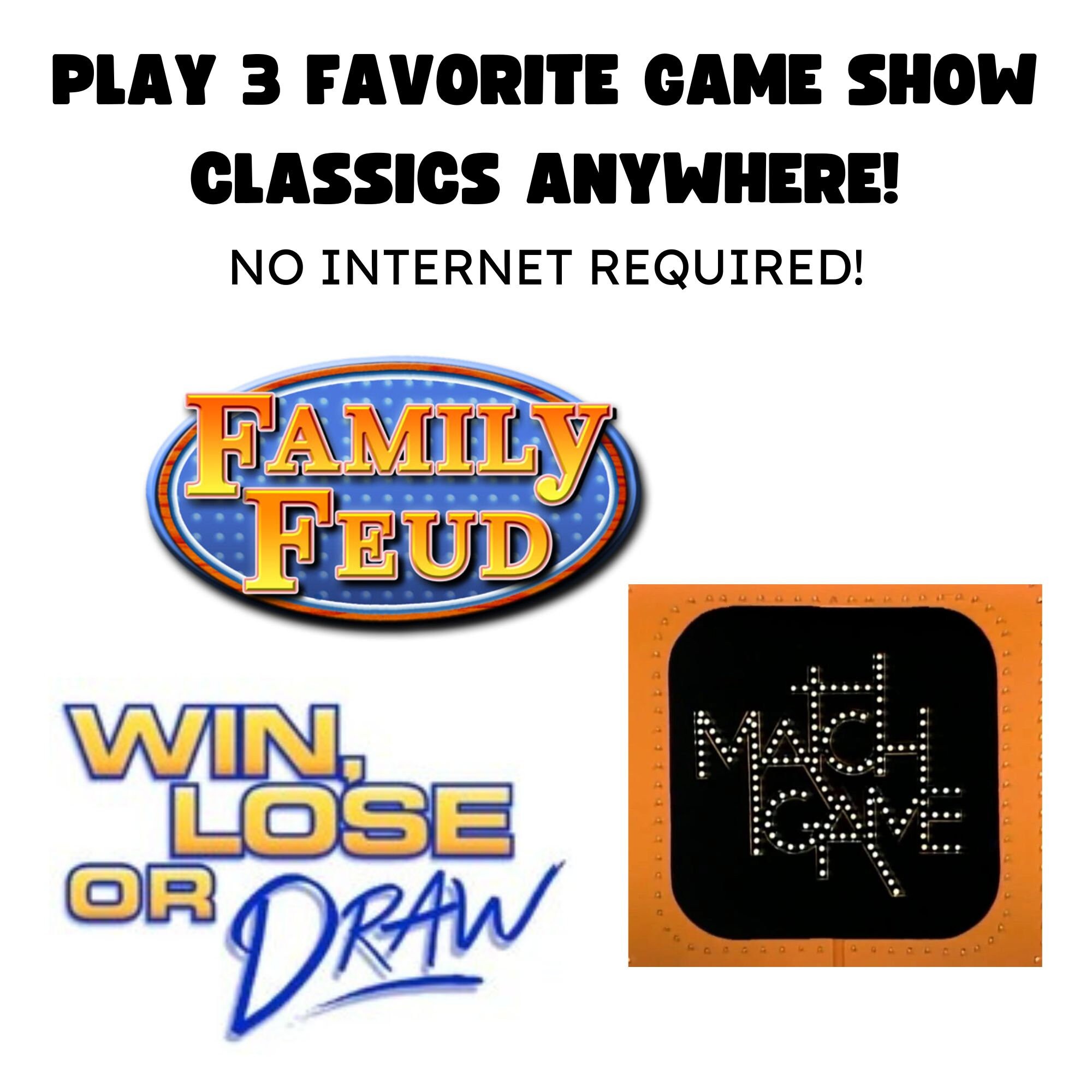 3 Printable Classic Game Shows for Live Event, Party or Family Game ...