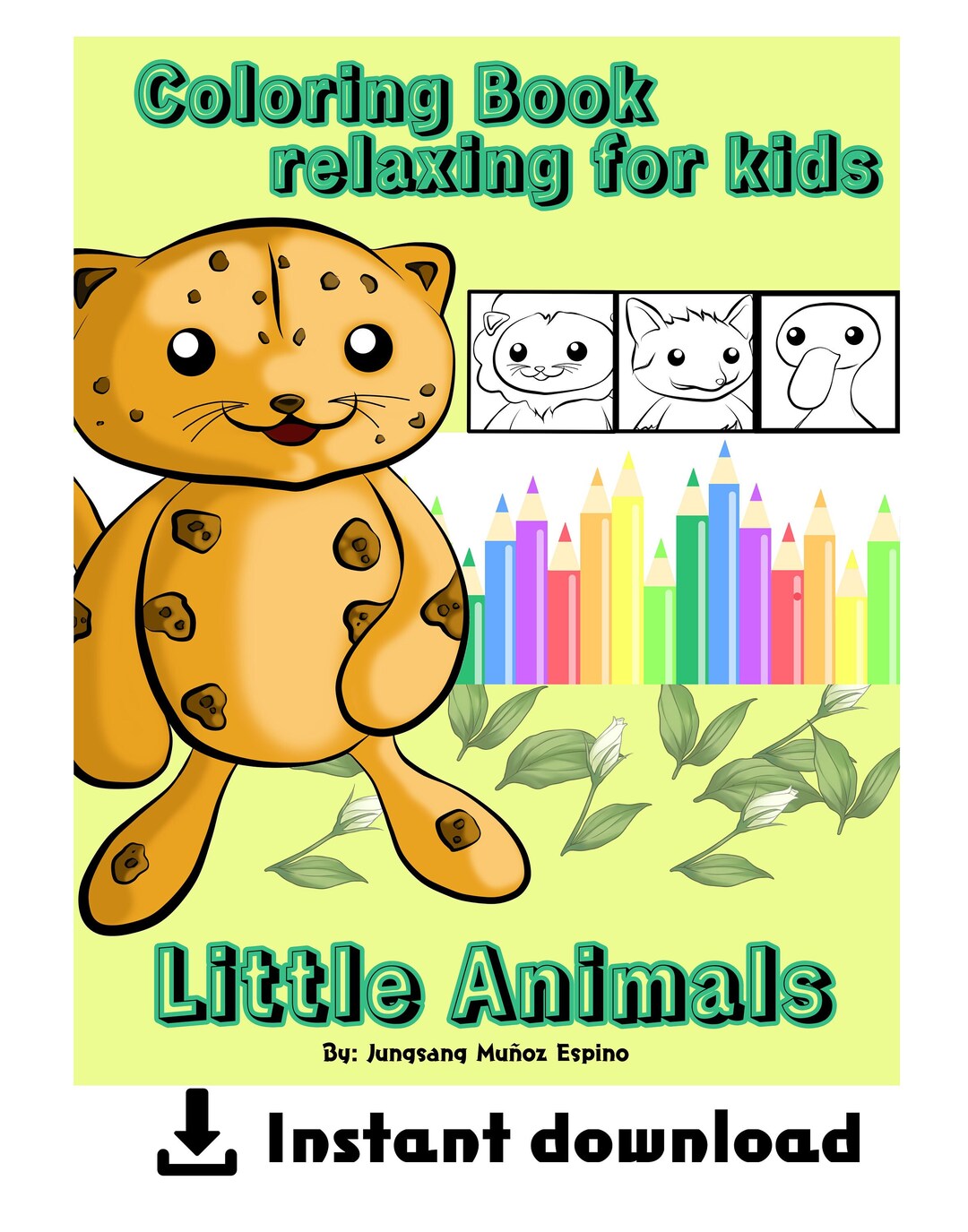 Little Animals, Coloring Book for Kids, Downloadable, Coloring Book of ...