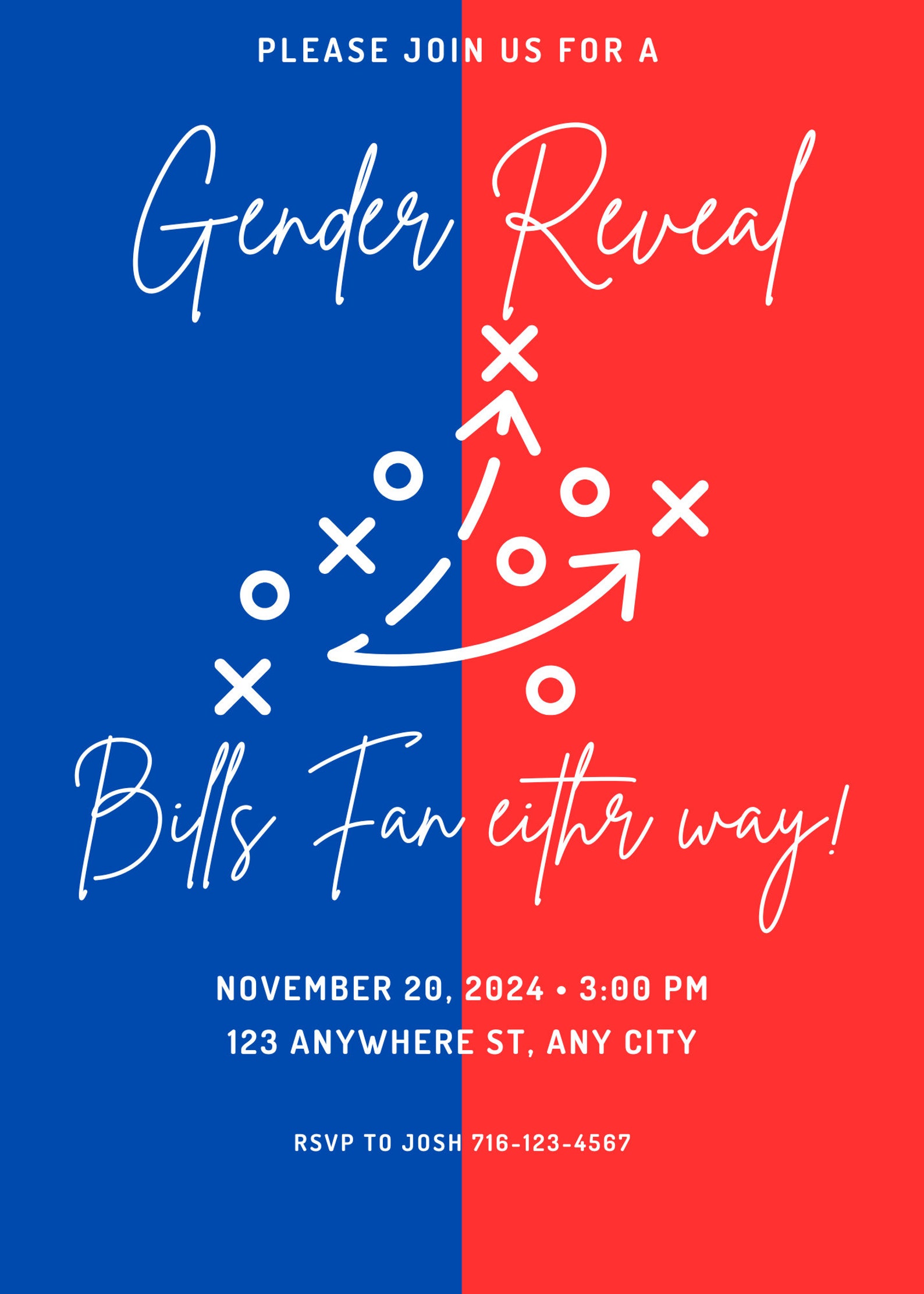 Buffalo Bills Gender Reveal Invite - Etsy