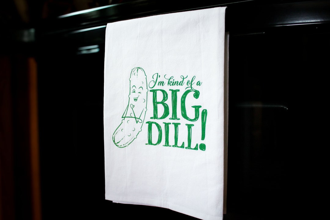 Big Dill Pickle Cotton Kitchen Dish Towel for Dad Brother Uncle Mom ...