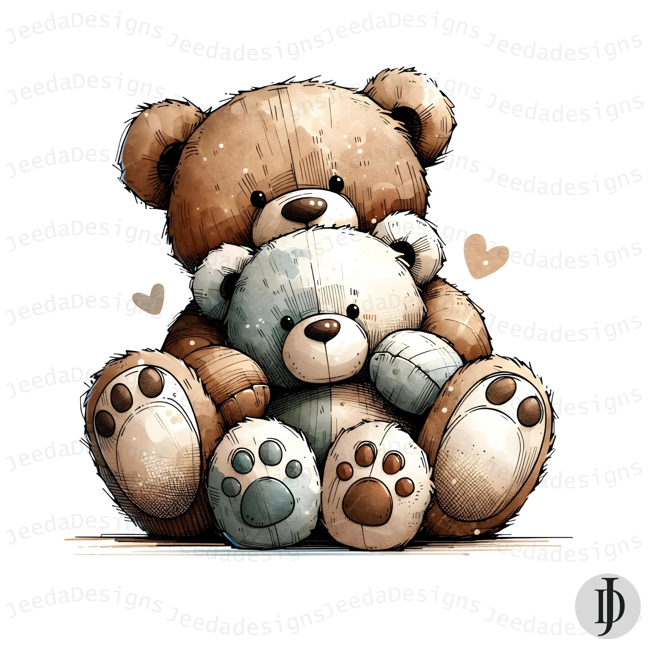 Cozy Teddy Bear Clipart PNG, Doll, Bear, Children Clipart, Watercolor ...