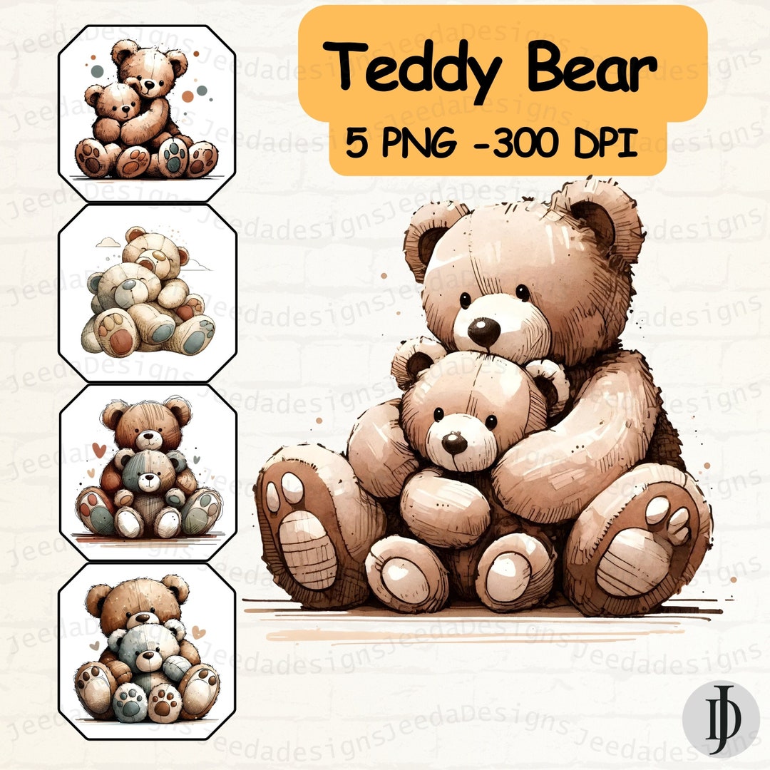 Cozy Teddy Bear Clipart PNG, Doll, Bear, Children Clipart, Watercolor ...