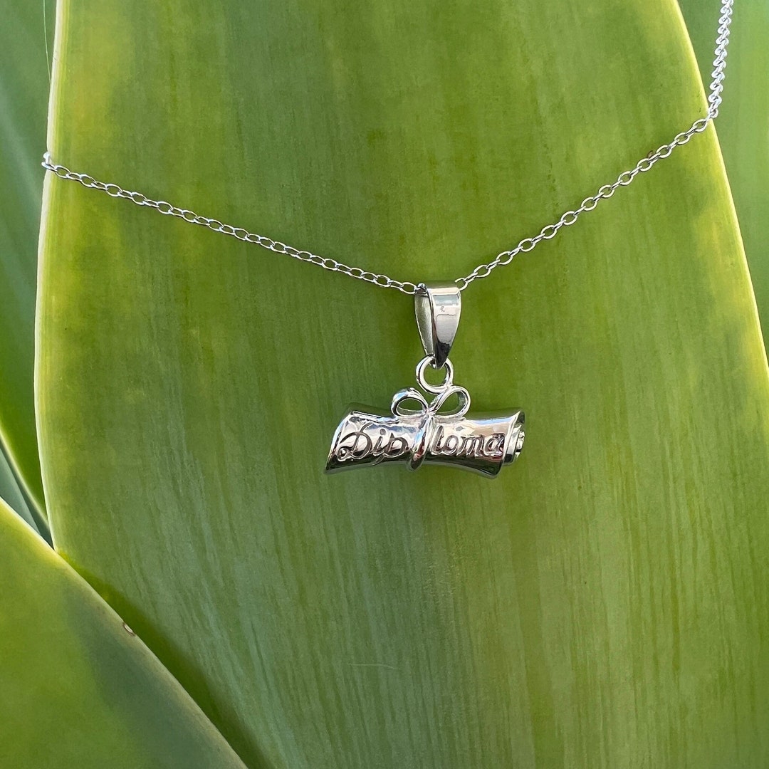 Graduation Necklace Silver 925 Diploma Pendant for Graduate Milestone ...
