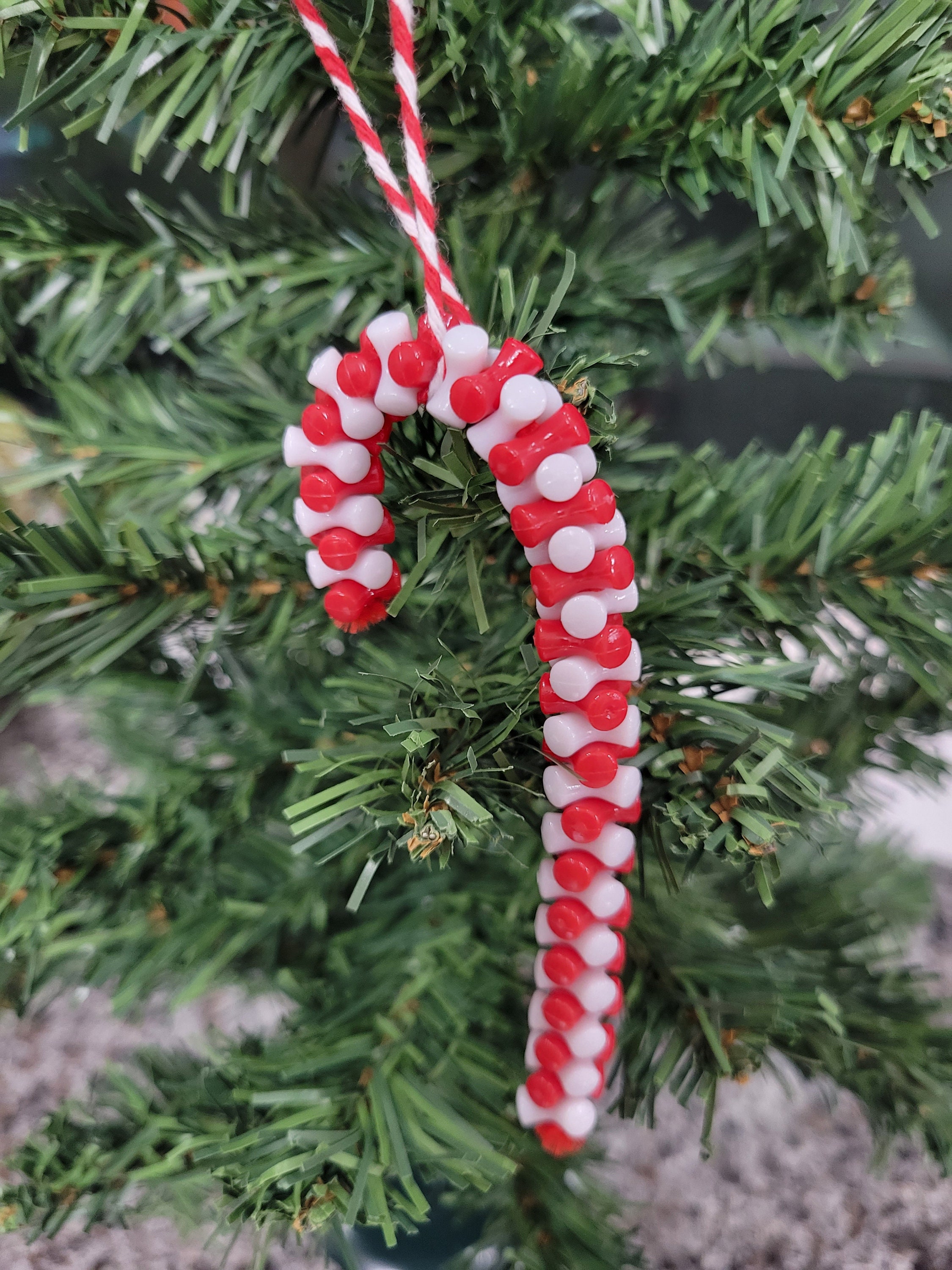Christmas Candy Cane Bead Ornament Kit DIY - Etsy