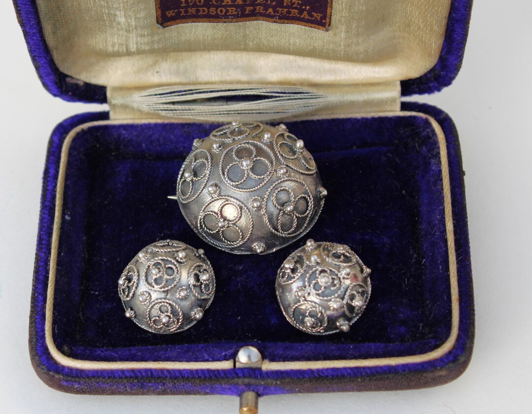 Old Swedish Folklore Silver Filigree Brooch and Two Buttons Sweden ...