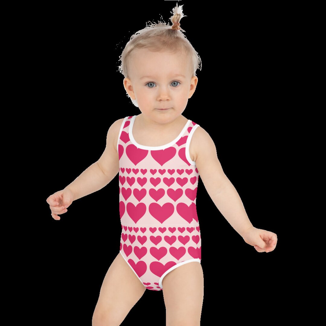 Hearts Kids Swimsuit, Toddlers Swimsuit, Girls One Piece Swimsuit - Etsy