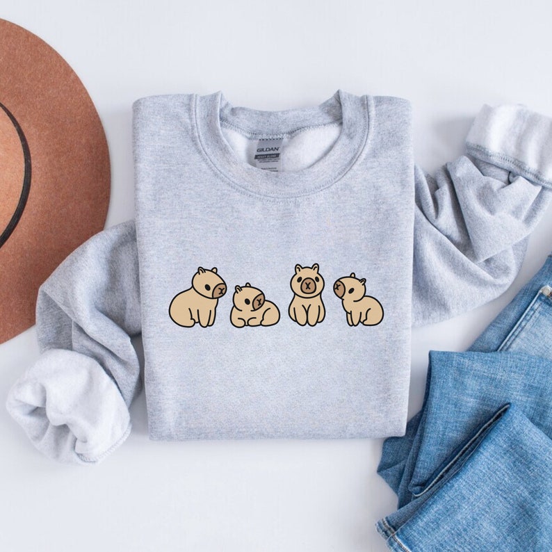 Capybara Sweatshirt, Capybara Clothing, Christmas Capybara Shirt ...