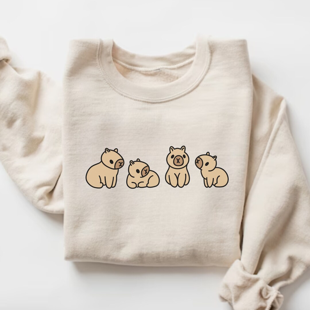 Capybara Sweatshirt, Capybara Clothing, Christmas Capybara Shirt ...