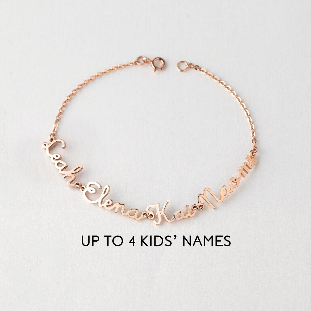 Mom Bracelet With Kids Names Mother Bracelet Multiple Names - Etsy