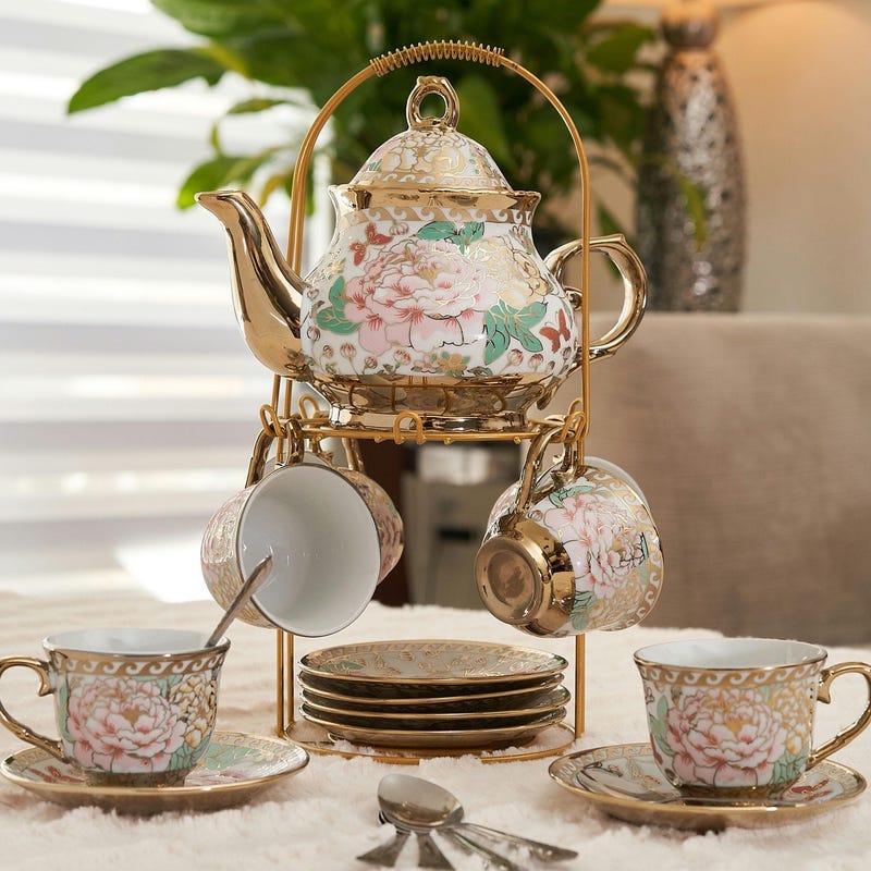 Gold With White Teapots - Etsy