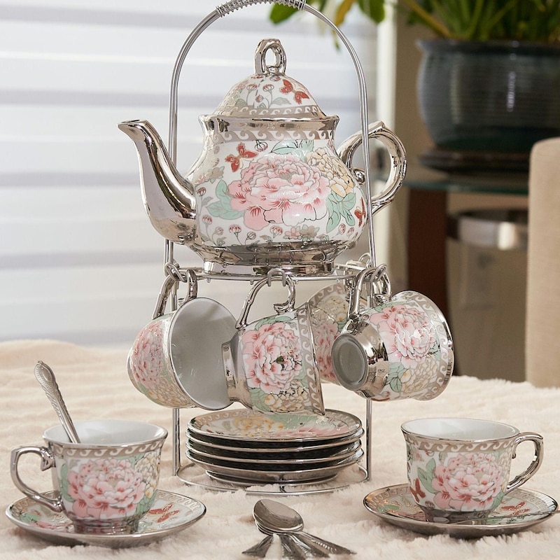 Porcelain Grey Teapot - Etsy