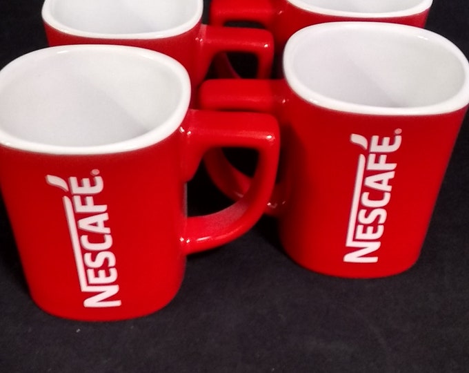 NESCAFE RED ICONIC Classic Ceramic Square Coffee Mug / Tea Cup 12 Oz ...