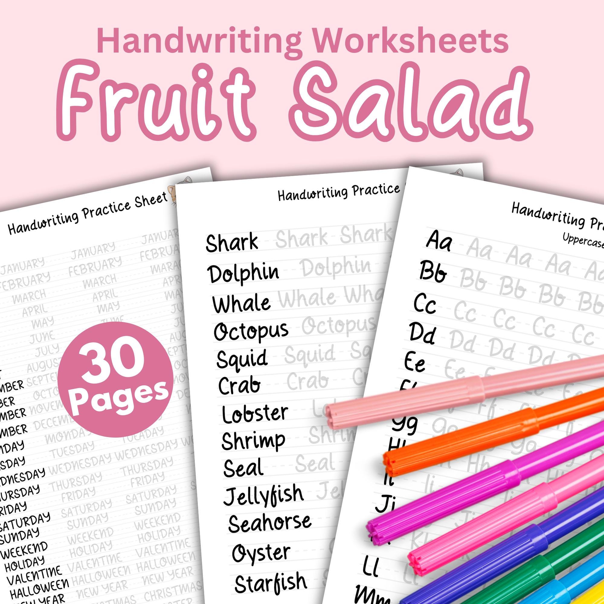 Handwriting Practice Sheets, Printable Handwriting Worksheets, Alphabet ...