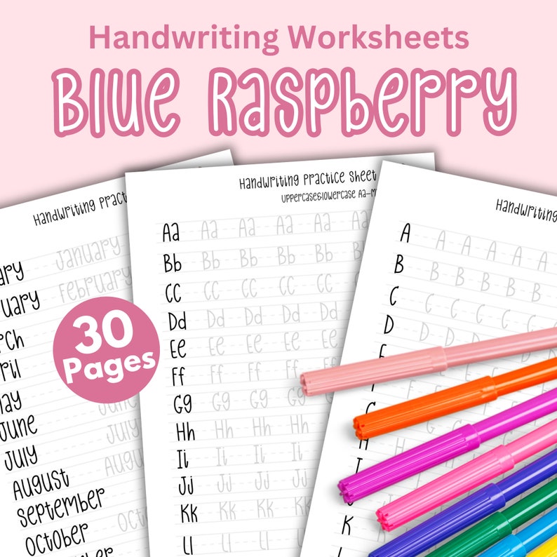 Handwriting Practice Sheets, Printable Handwriting Worksheets, Alphabet ...
