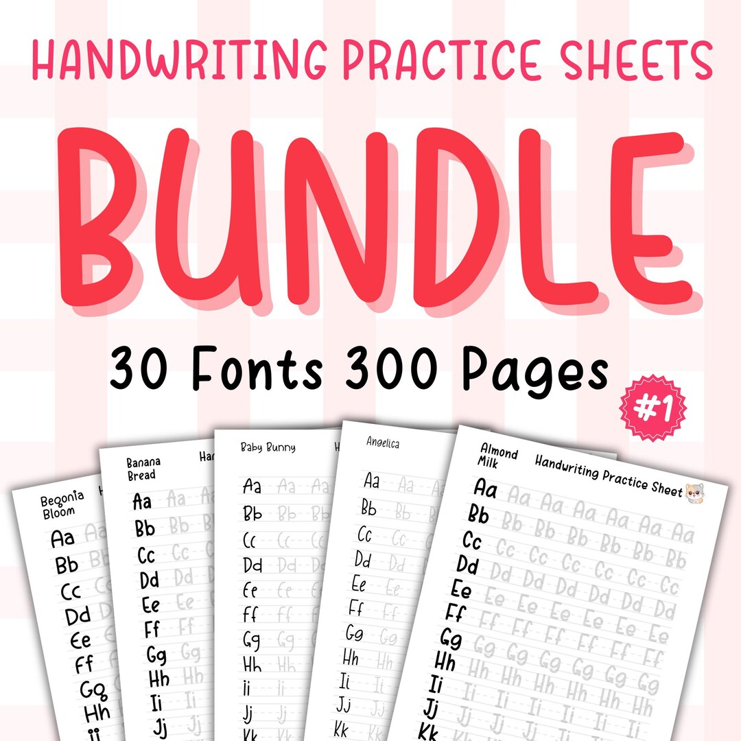 Neat Handwriting Worksheet Bundle, Practice Sheets, Printable ...