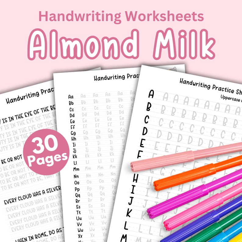 Handwriting Practice Sheets, Printable Handwriting Worksheets, Alphabet ...