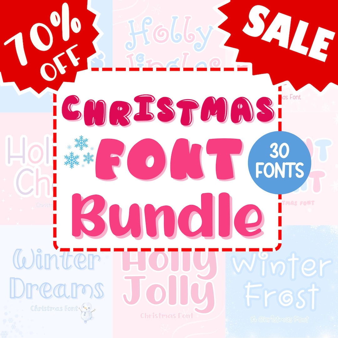 Christmas Font Bundle, Cute Christmas Fonts, Christmas Handwriting ...