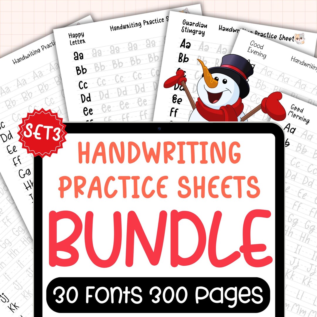 Neat Handwriting Practice Sheets Bundle Printable Handwriting Worksheet ...