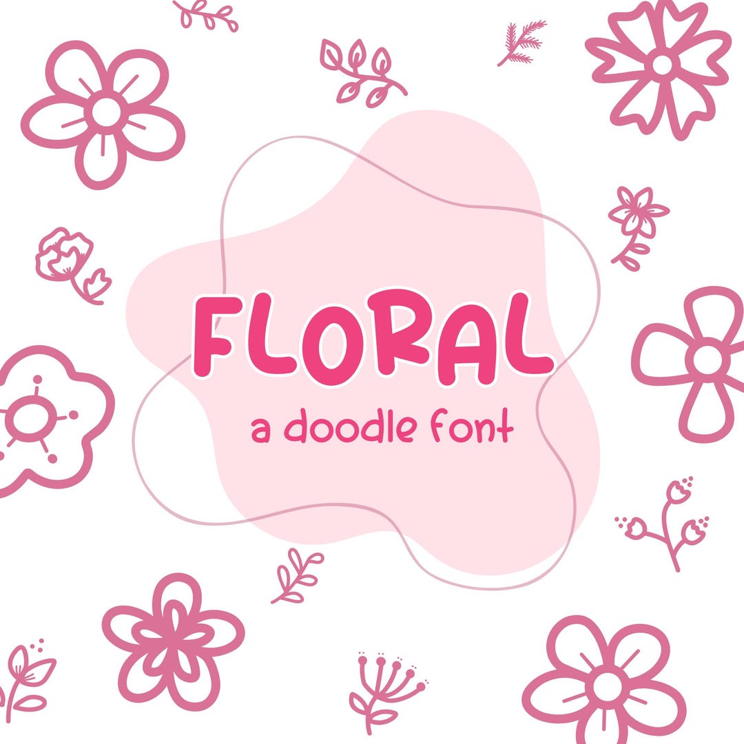 Doodle Font, Floral Fonts, Procreate Fonts, A Hand-drawn Doodle Font ...