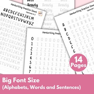 Handwriting Practice Sheets, Printable Worksheets, Alphabet Writing ...