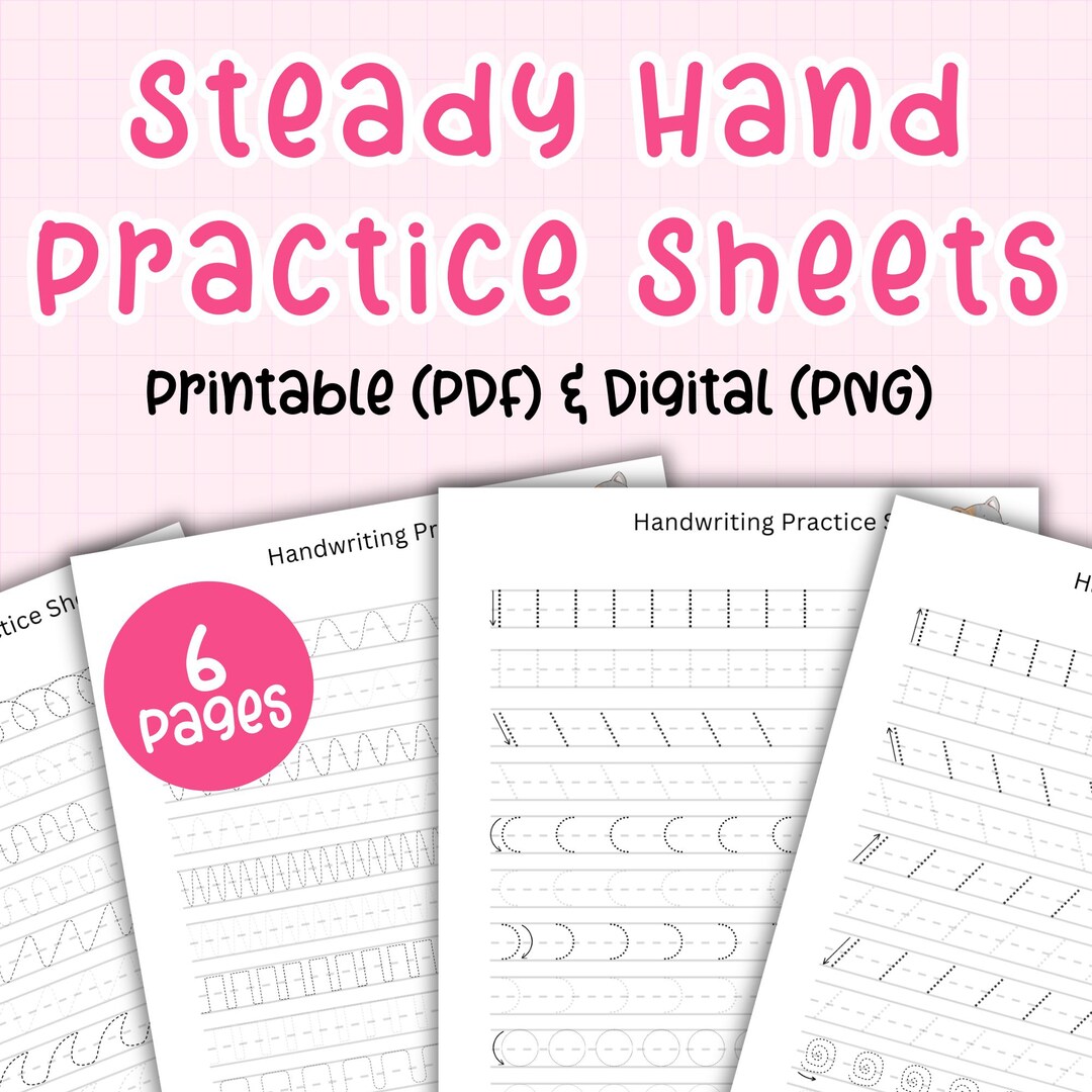 Steady Hand Practice Worksheet, Printable Handwriting Sheets, Basic ...