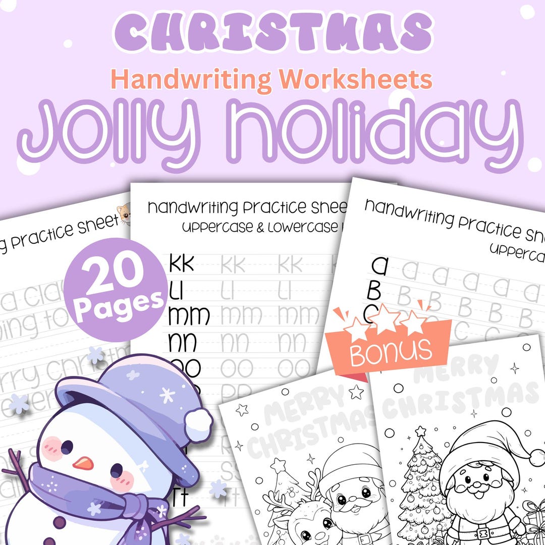 Navidad, Hoja de trabajo de Navidad, Hojas de práctica de escritura a ...