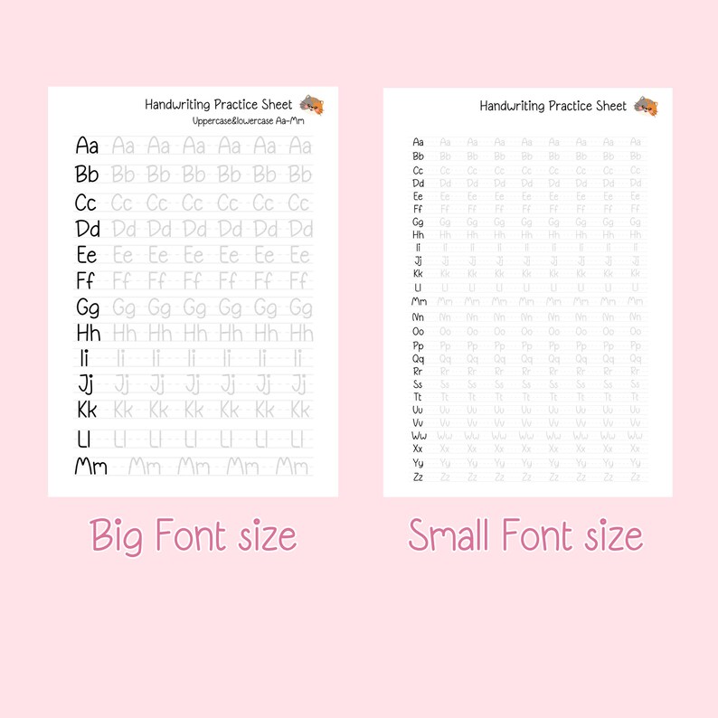 Handwriting Practice Sheets, Printable Handwriting Worksheets, Alphabet ...