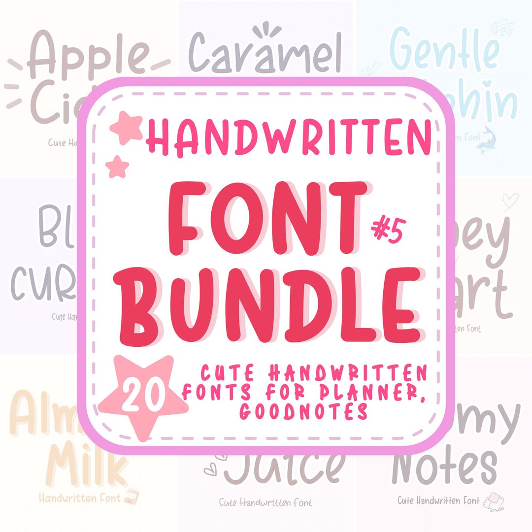 Handwriting Font Bundle, Neat Handwritten Fonts, Goodnotes Fonts ...