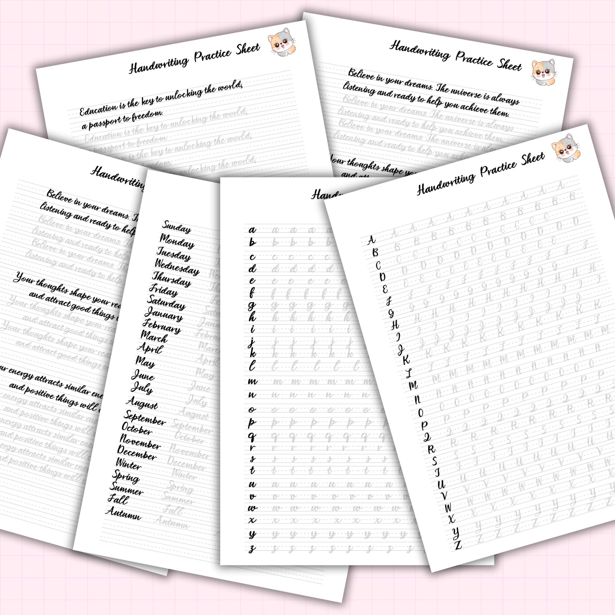 Cursive Handwriting Practice Sheets, Neat Handwriting Practice Sheets ...