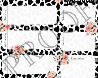 Leopard Print Weekly Planner Instant Download 4 Colors, Printable, to ...