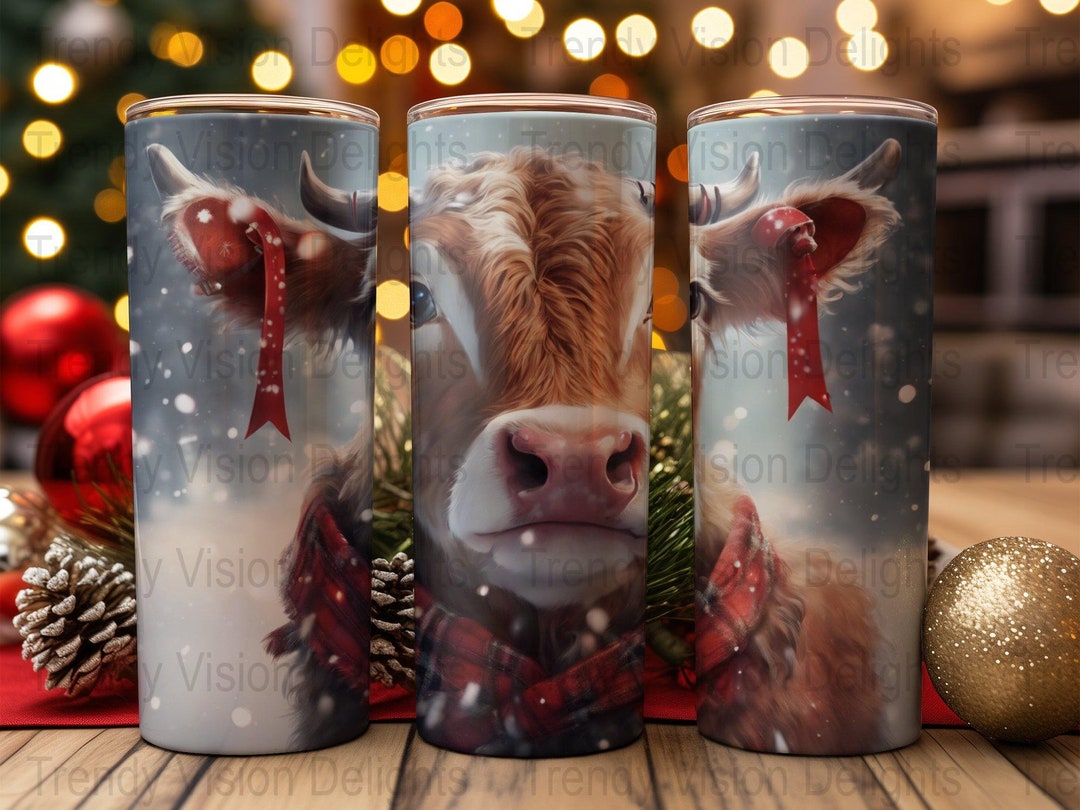 3D Christmas Baby Highlander Cow Instant Digital Download - Etsy
