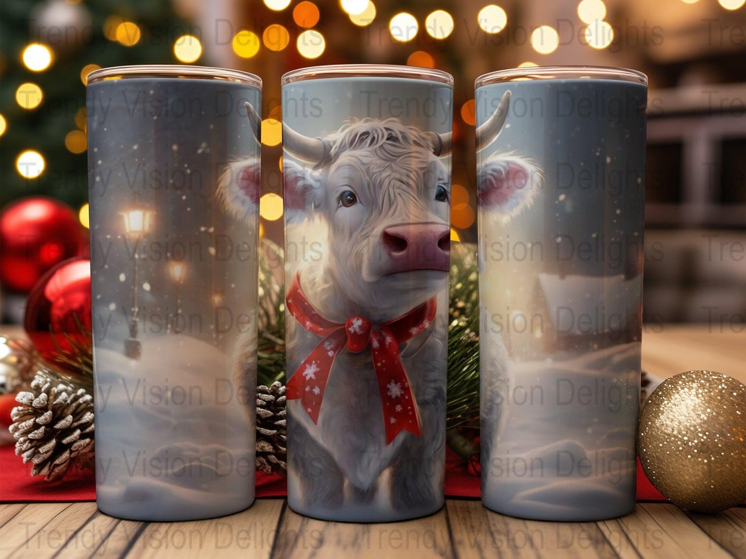 3D Christmas Baby Highlander Cow Instant Digital Download - Etsy