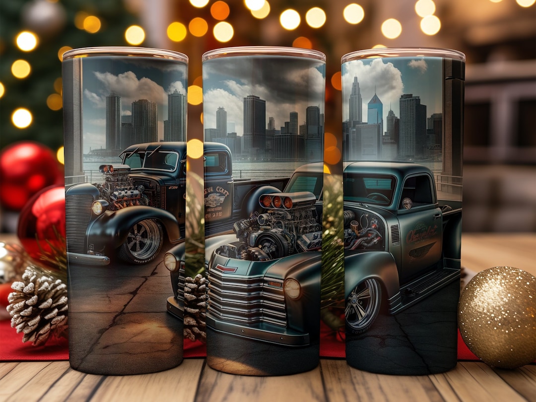 3D Classic Hot Rods 20ozs Skinny Tumbler Wrap Designs Sublimation ...