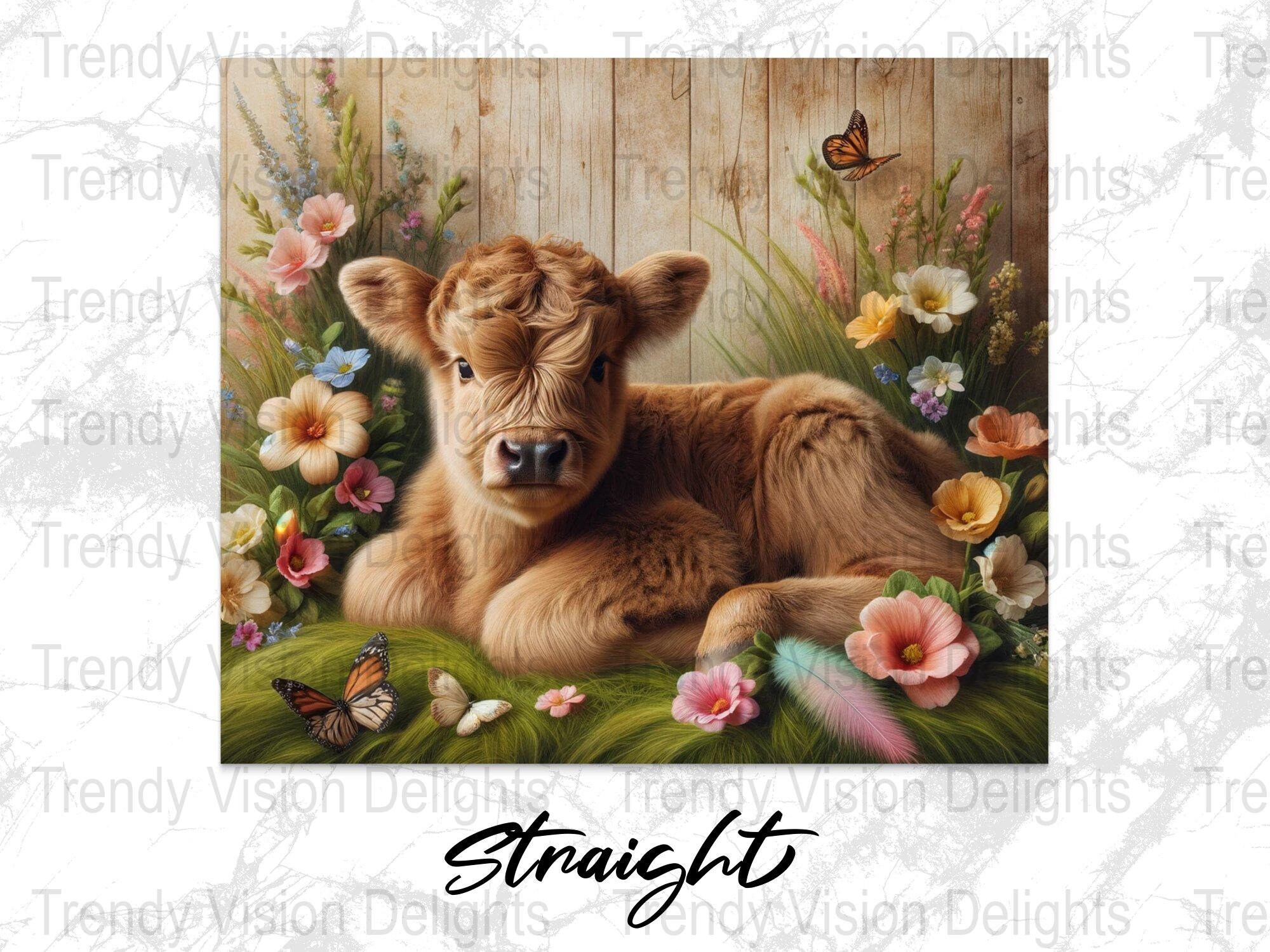 Baby Highlander Calf 20ozs Skinny Tumbler Wrap Designs Sublimation ...